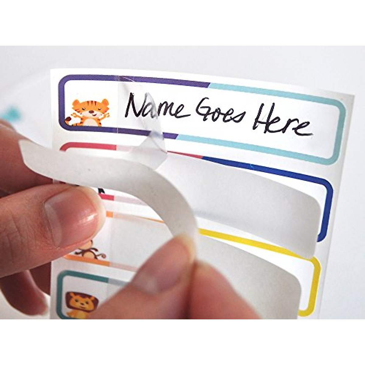 Bottle Labels, Food Pantry Label, Write-On, Self-Laminating, Waterproof Kids Name Labels for Baby Bottles for Daycare School, Dishwasher, Freezer, Kitchen Safe (Simply Colors - Rainbow Inspired))