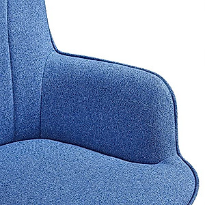 Yaheetech Accent Chair, Modern and Elegant Armchair, Linen Fabric Living Room Chair with Mental Legs and High Back for Living Room Bedroom Office Waiting Room, Blue