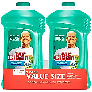 Mr. Clean Meadows and Rain Febreze Freshness Multi-Surface Cleaner 40 Fl Oz (Pack of 2) 80 Fl Oz