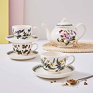 Portmeirion Botanic Garden Set of 6 Teacups & Saucers (T) (Assorted Motifs)