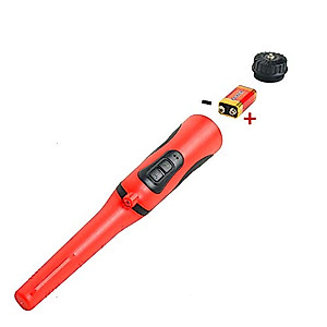 Fully Waterproof Portable Pinpointing Gold Metal Detector with LED Flashlight, 360 Degree Searching Pinpointer, IP68 Underwater to 5m/16.4feet Treasure Hunter for Adults and Kids, Three Modes, Red
