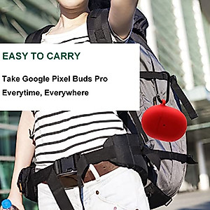 LiZHi for Google Pixel Buds Pro Case Cover 2022, Soft Silicone Skin Cover Shock-Absorbing Protective Case with Keychain for New Google Pixel Buds Pro Case, Black
