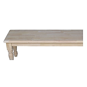 International Concepts Farmhouse Bench, Unfinished