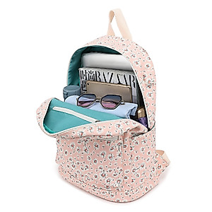 Canvaslove Pink Chrysanthemum Waterproof laptop backpack with Massage Cushion Straps and USB charging port for laptop up to 15 inch Men Women Outdoor Travel Backpack