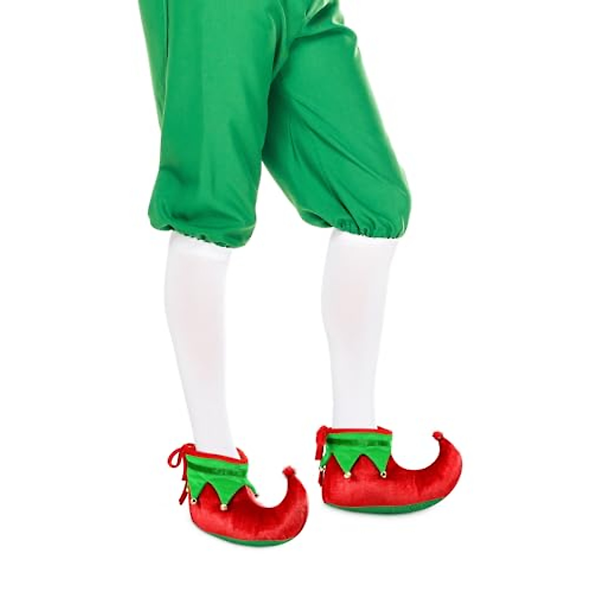 SATINIOR Christmas Santa Elf Shoes and Hat Christmas Red and Green Costume Accessory Set(21 cm/ 8 Inch,Vivid Color)
