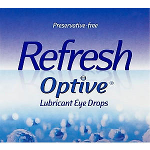Refresh Optive Lubricant Eye Drops, Preservative-Free, 0.01 Fl Oz Single-Use Containers, 60 Count