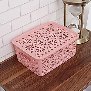 Cabilock Storage Desktop Sundries Socks Clo Hollow Finishing Scarfs Underwear Plastic Drawer Cosmetic Pink For Bra Organizers