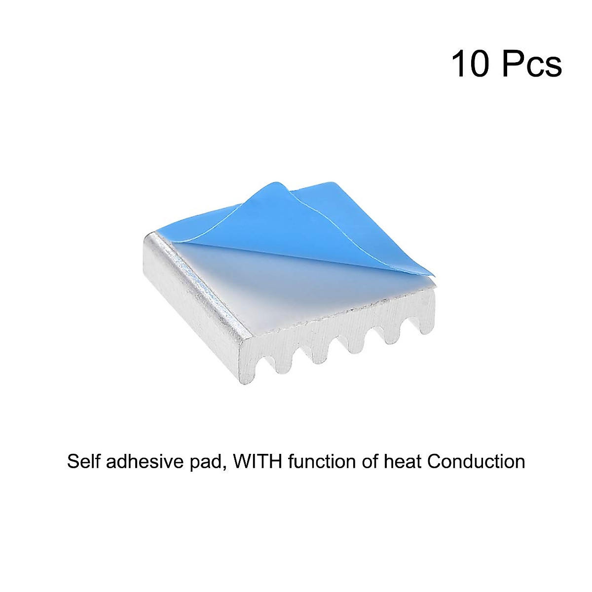 uxcell 3x12x12mm Silver Tone Aluminum Heatsink Thermal Adhesive Pad Cooler for Cooling 3D Printers 10Pcs