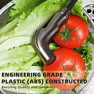 Kitchen Sink Sprayer Replacement, Kitchen Sink Spray Head, Universal Side Sprayer with Hose and Holder, Pull Out Spray Head, Brushed Nickel Kitchen Sprayer