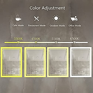 Msrorriw 24 x 32 Inch Bathroom Mirror with Lights for Wall Large Anti-Fog Led Lighted Wall-Mounted Vanity Mirrors Dimmable Back-lit Makeup Mirror (24" x 32", Rectangle)