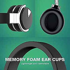 Audonia E7 Wireless Headphones with Mic Deep Bass, Bluetooth Headphones Over Ear, Hi-Def Audio, Comfortable Memory Foam Ear Cups with 30H Playtime for Travel, Home - Titanium Black