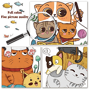 RAINBOW WSK Animal Cat Wall Decal Welcome Peel and Stick Wall Decor Funny Cat Wall Decor for Kids Girls Bedroom Nursery Cute Cat Wall Art for Classroom Door Removable Vinyl Wall Stickers