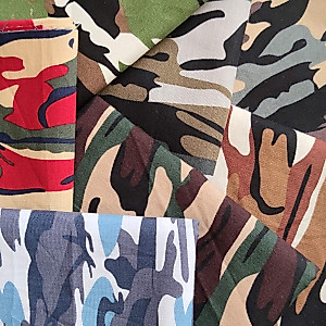 Misscrafts 7pcs Craft Fabric Bundle 100% Cotton Quilting Fabric 18x22 Inches Squares Multicolored Different Pattern for Patchwork DIY Sewing Scrapbooking Camouflage