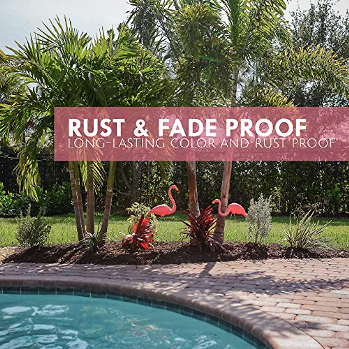 Galashield Pink Flamingo Yard Decorations Pack of 2 Flamingo Decor Ornaments for Outdoor Lawn and Garden