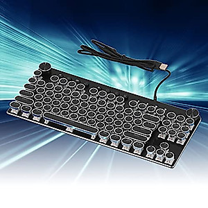 01 02 015 87 Keys Keyboard, Gaming Keyboard Ergonomic Design Plug and Play Portable Durable 87 Keys Layout for Office for Home