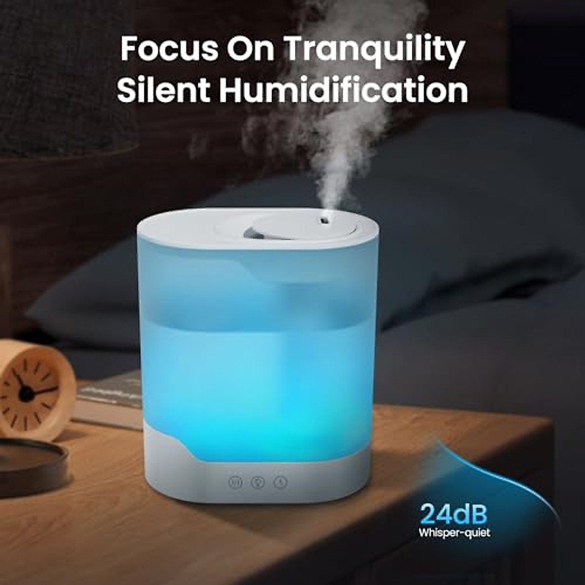 YOGIN humidifiers for Bedroom, 3L Ultrasonic Cool Mist Humidifiers for Home Baby NTop Fill Smart Air Humidifier Runs for up to 40 Hours