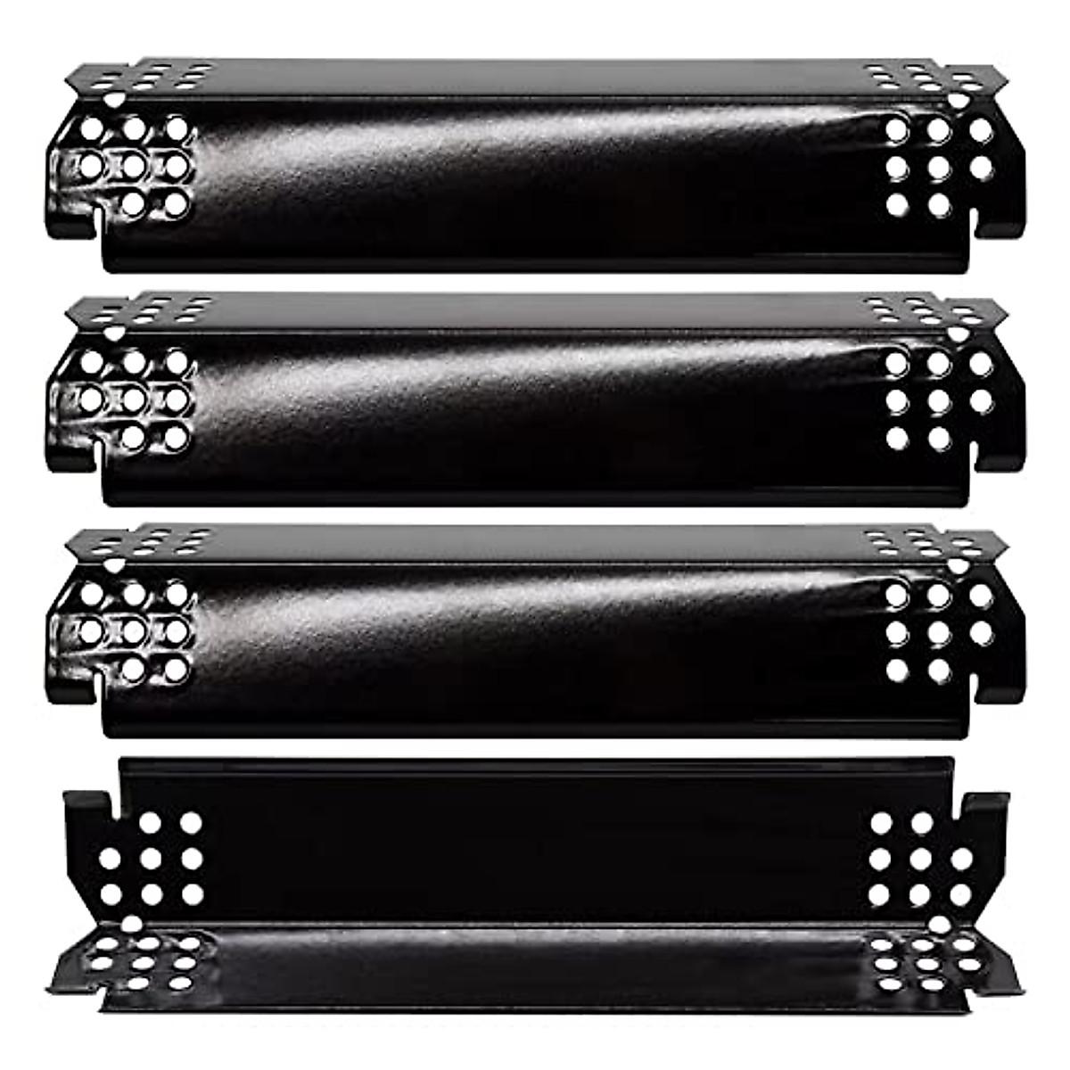 Yiming Porcelain Steel Heat Plates Shields for Home Depot Nexgrill 720-0830H, 720-0697, 720-0783E, 720-0737, 720-0888, 720-0896, 720-0888N, 720-0882A Gas Grill, Flame Tamer Replacement Parts (4 Pack)