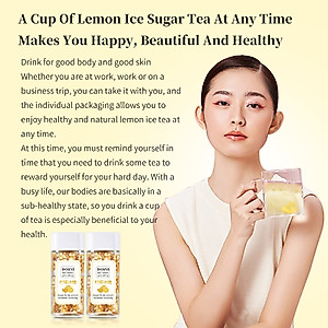 DOZO Rock Sugar Lemon Tea Lemon Honey Rock Candy 14.11oz/400g Yellow Lump Rock Sugar with Lemon Sugar Cubes Lemon Honey Candy Caffeine Free Individual Package 柠檬蜂蜜冰糖