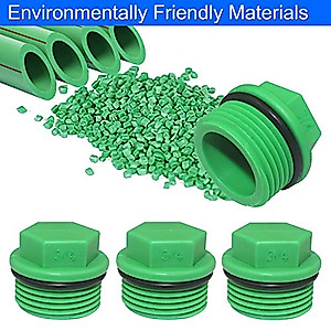 30 Pieces Male Threaded PPR End Cap Plugs Garden Irrigation Pipe Fittings Water Tubing Stopper for Preventing Leakage Clogging (3/4 inch)