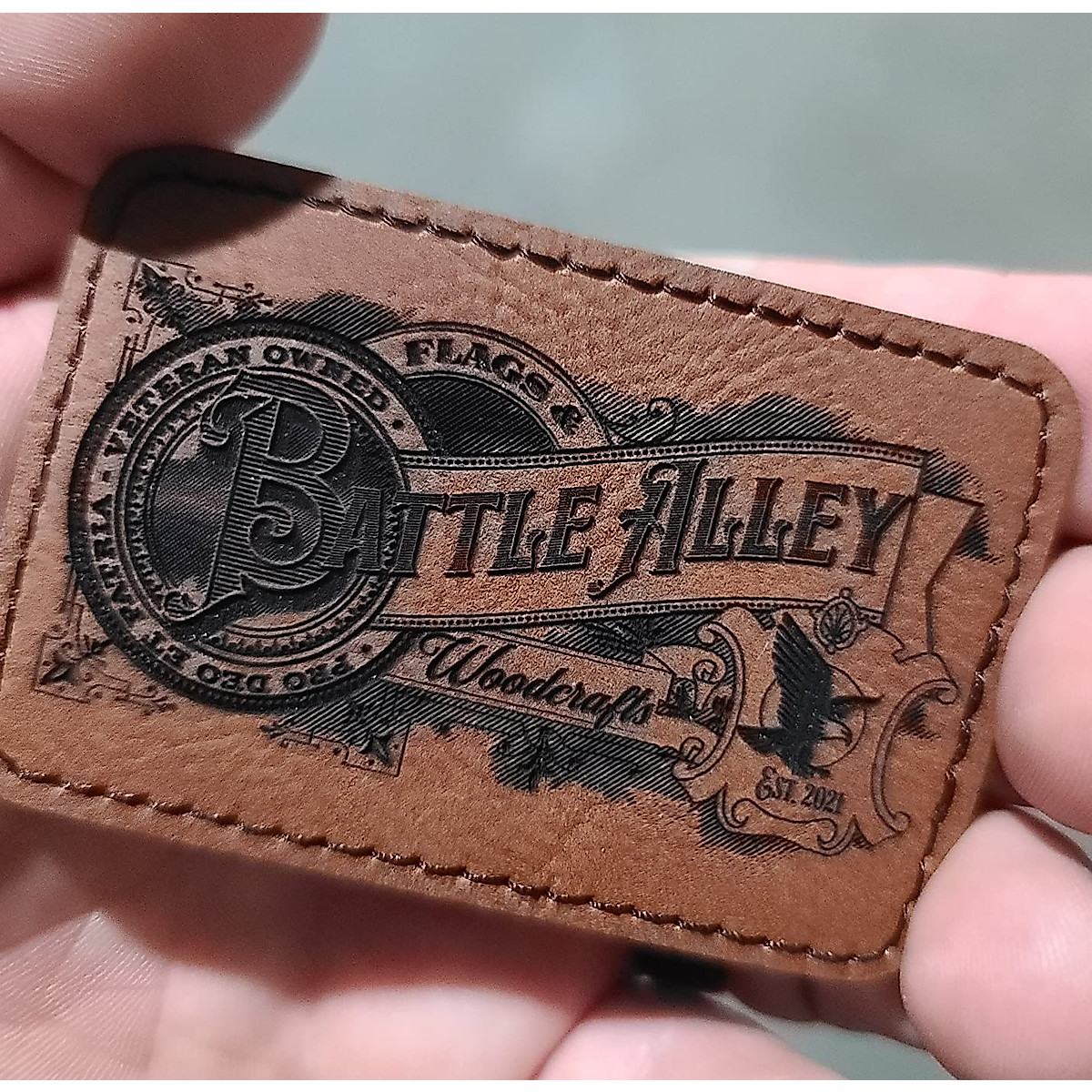 60 Pieces Light Brown-Black Leather Hat Patches for Laser Engraving with Heat Press/Transfer Adhesive Iron-on Blank Rectangle Laserable Engrave Faux Leather Supplies(3 inch×2 inch)