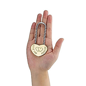VerRich 3.5" 50mm Love Lock Single Heart Shaped Padlock Love You Forever for Lovers Wedding, Bridge,Paris,Anniversary(NO Key)