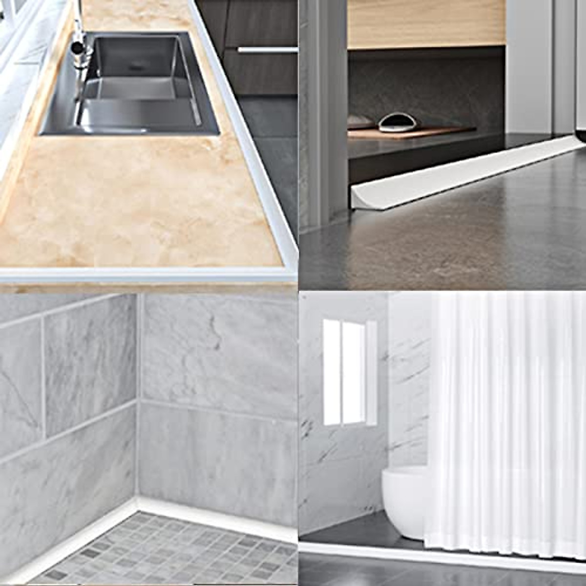 Risunpet 39 inch Silicone Water Guard for Kitchen Sink, Rubber Shower ...