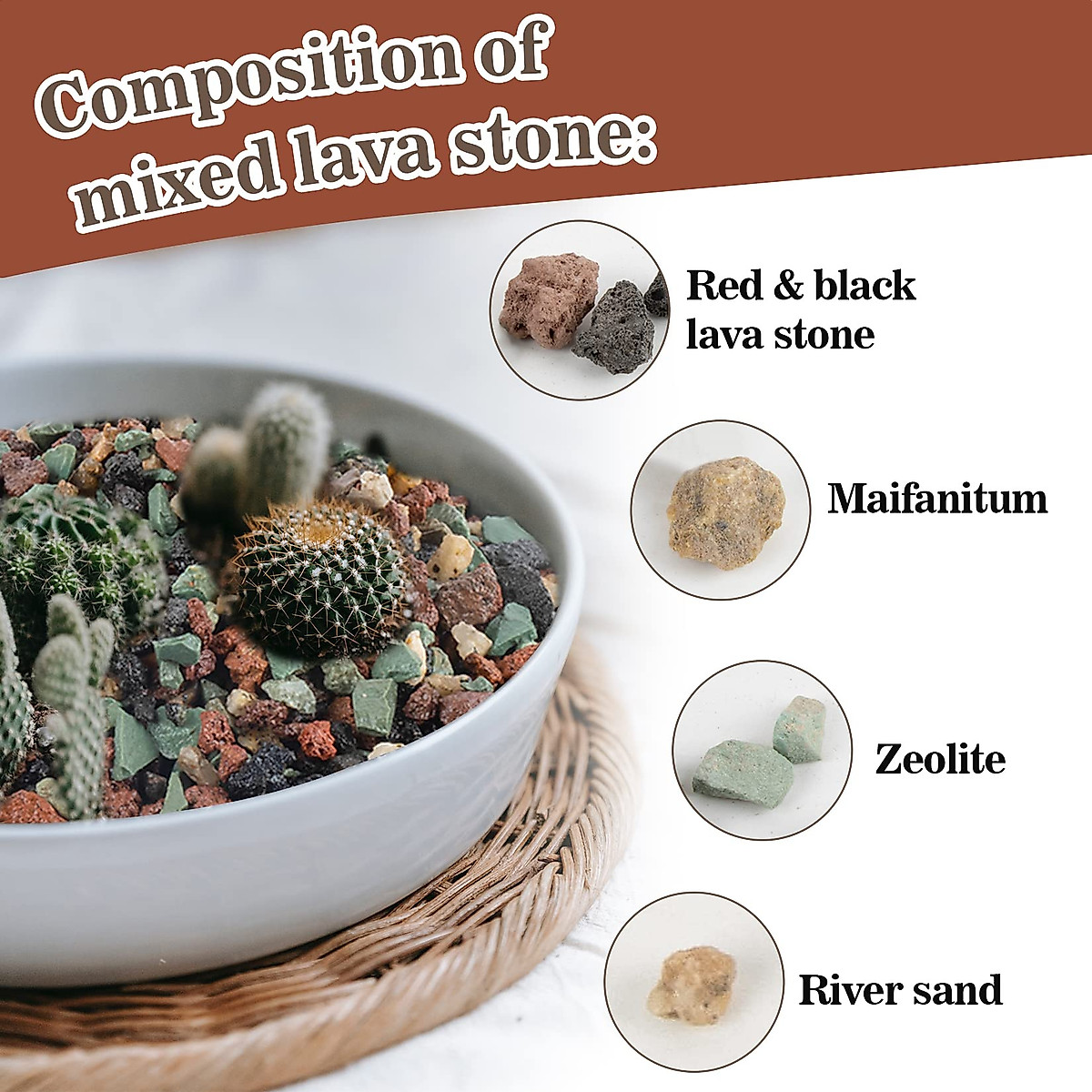 Sukh 300G Horticultural Succulent Soil Mix - Succulent Rocks Bonsai Mix Succulent Potting Mix Lava Rocks Cactus Soil Potting Mix Amendment.