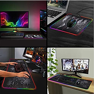 Mouse Pads RGB Anime Rimuru Tempest Gaming Mouse Pad XXL Computer Gamer Large Mousepad Led Big Carpet Keyboard Desk Mat with Backlight 30x60x0.4cm