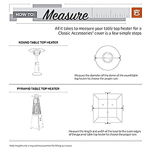 Classic Accessories Veranda Water-Resistant 21 Inch Round Table Top Patio Heater Cover, Outdoor Table Cover