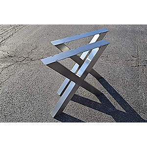 Brushed Stainless Table Legs, X-Frame Style - Any Size