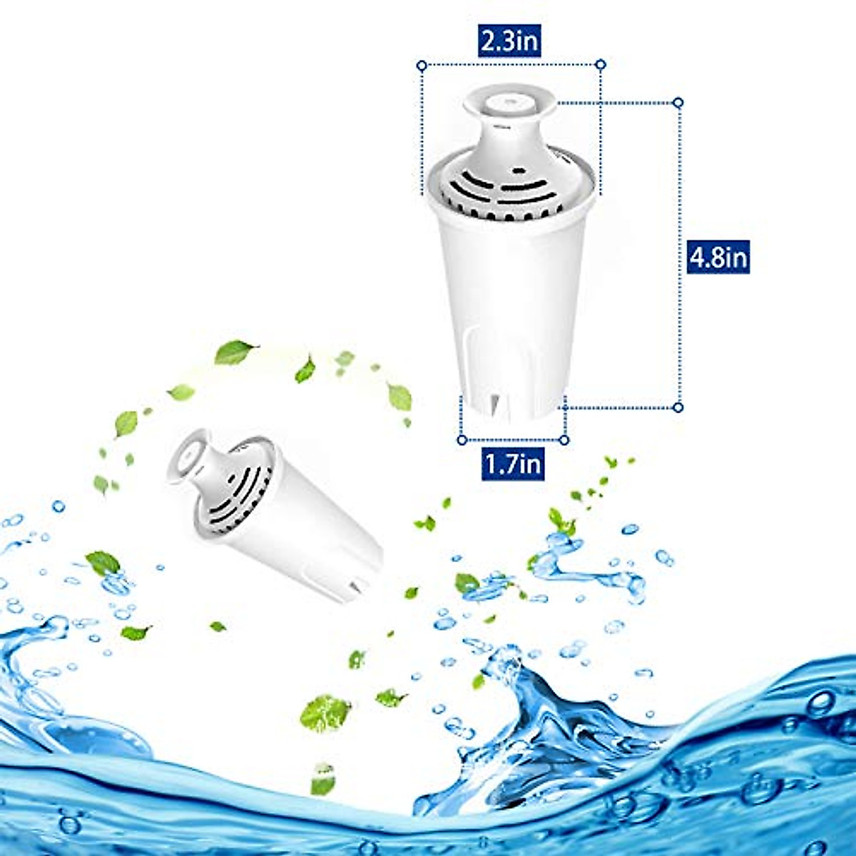 6-Pack Water Filters Replacements for Britta, APPLIANCEMATES Water Filter Replacement for Brita Pitcher and Dispensers Standard, XL, OB03