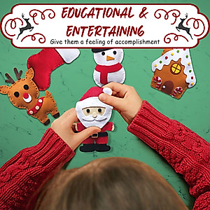 MOMOTOYS Sewing Kit for Kids, Fun & Educational Christmas Sew Craft Set for Boys and Girls Ages 8-12, Complete Beginner Sewing Kit with Felt Plushie for Creative DIY Projects