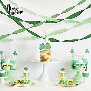 NICROHOME Wedding Party Decorations, 8 Rolls Gradient Green Crepe Paper, Streamers for Wedding, St Patricks Day Decorations, Baby Shower, Green Party, Birthday, 82Ft Long