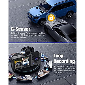 Dash Camera for Cars,4K Car Camera Full UHD Dash Cam Front Rear with Free 32GB SD Card,Built-in Super Night Vision,2.0'' IPS Screen,170°Wide Angle,WDR, Loop Recording, 24H Parking Mode