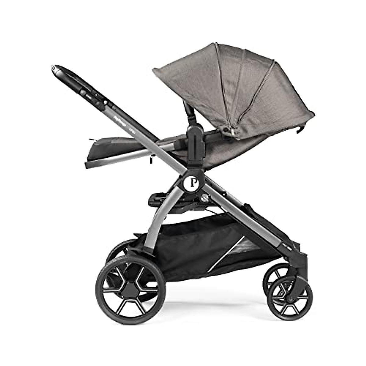 Peg Perego Ypsi – Compact Single to Double Stroller – Compatible with All Primo Viaggio 4-35 Infant Car Seats & Ypsi Bassinets - Made in Italy - City Grey (Grey)