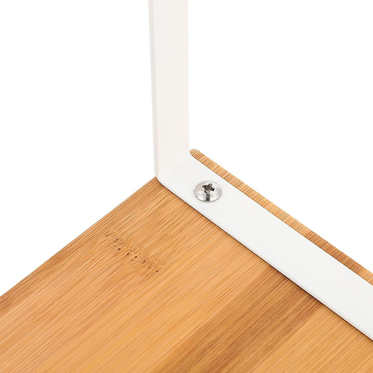 NEX Bamboo Kitchen Cabinet and Counter Shelf Organizer, Stackable & Expandable, Set of 4, White and Natural