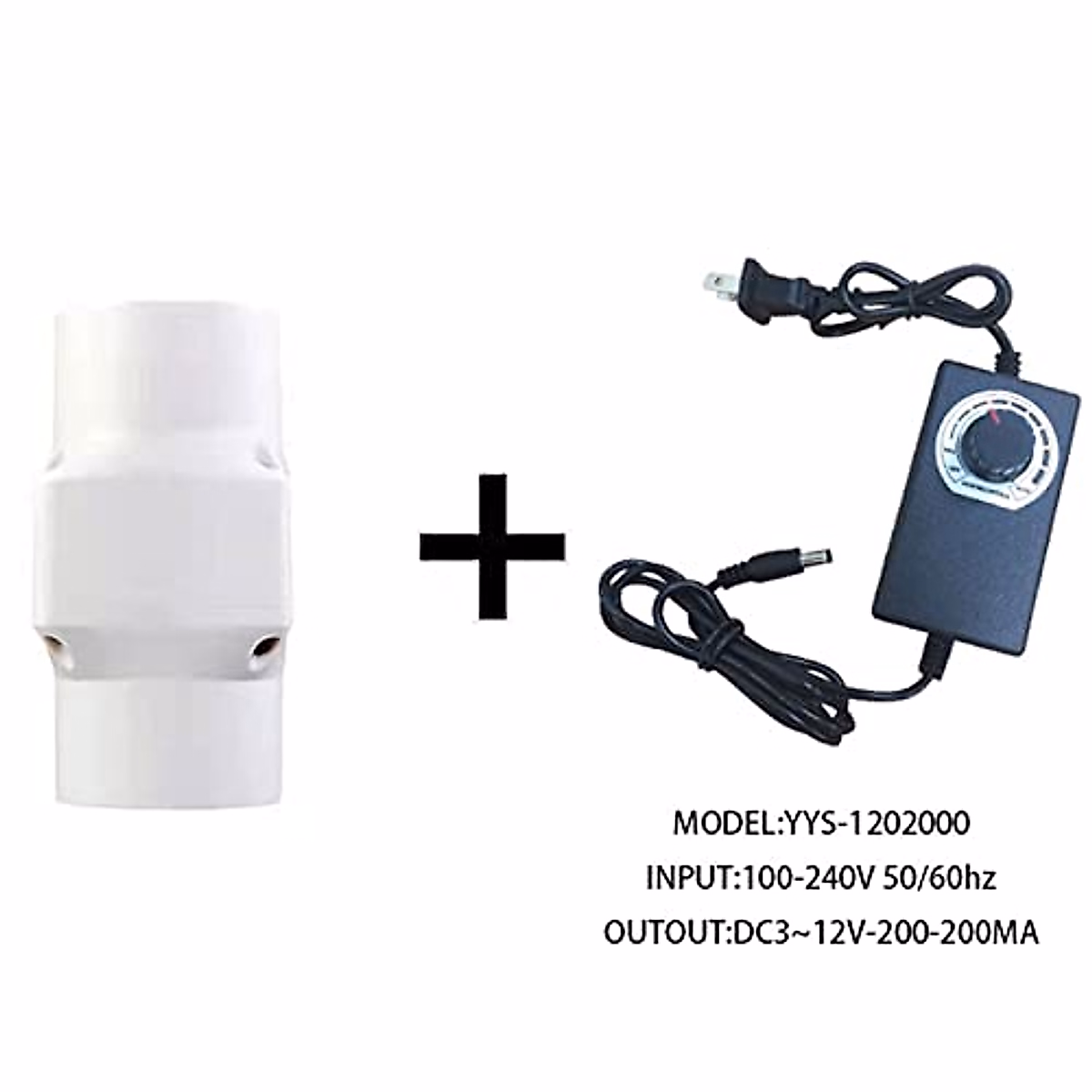 TTiiLoe Inline Duct Fan 2 Inch 50mm Ventilation Exhaust Booster 62 CFM Quiet Fan Filter Duct Kit 6W 12V Intake Fume Extractor Blower for Attic Kitchen Grow Tent (2 inch/50mm, Adjustable Speed)