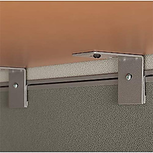 Bush Business Furniture Easy Office 2 Person L Shaped Cubicle Desk Workstation with 66H Panels, 60Wx60H, Mocha Cherry