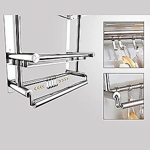 FVRTFT Shower Caddy Shelf with 4 Hooks, Caddy Organizer Wall Mounted Rustproof Basket with Adhesive,Stainless Steel, Storage Rack for Bathroom Shower Kitchen (Size : 60cm)