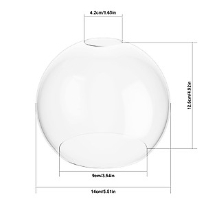 Tipace Clear Glass Globe Lamp Shades Replacement Lampshade for Light Fixture