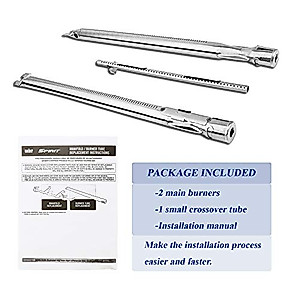 Utheer 69785 18 Inch Grill Burner Tube for Weber Spirit 200, Spirit E210 S210 E220 S220 Spirit II E/S-210 Series Gas Grills with Up Front Controls (2013 Model Years and Newer), 304 Stainless Steel