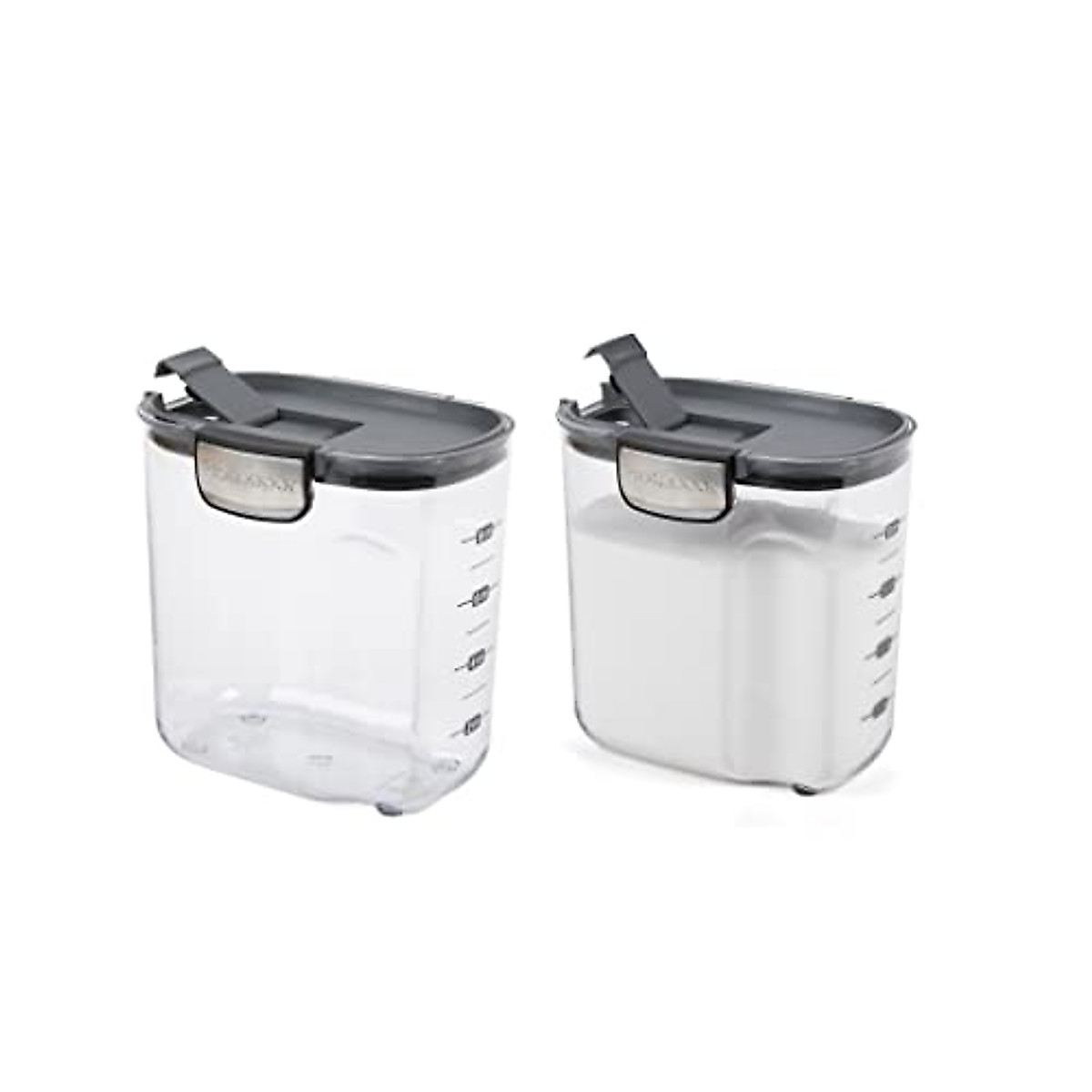 Progressive International ProKeeper+ Clear Plastic Airtight Food Baker's Kitchen Storage Organization Container Canister Set with Magnetic Accessories, 2- Piece Set (Sugar 2.5-Quart)