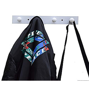 Tmflove Wall-Mounted Hook Coat and Hat Rack | Decorative Household Items | Entrance | Foyer | Hallway | Bathroom | Bedroom (4 Hooks, White)