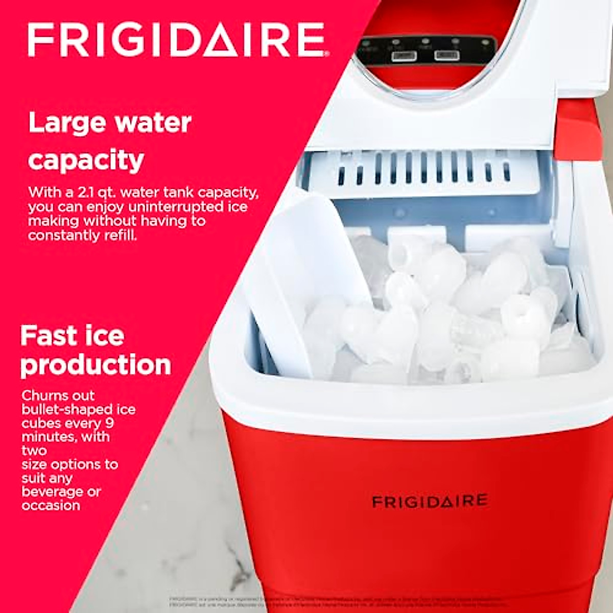Frigidaire EFIC108 Counter top Portable, 26 lb per Day Compact Ice Maker Machine