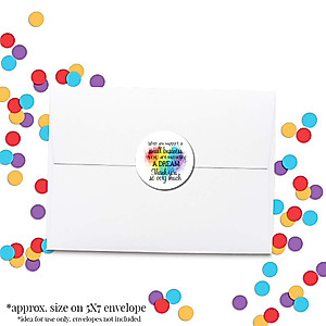 Thank You for Supporting My Dream Rainbow Heart Customer Appreciation Sticker Labels for Small Businesses, 60 1.5" Circle Stickers by AmandaCreation, for Envelopes, Postcards, Direct Mail, More!