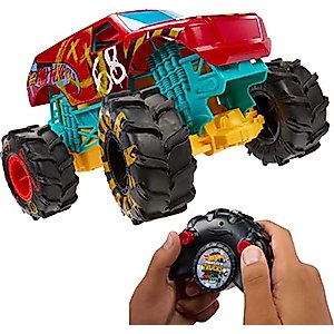 Hot Wheels Rc Monster Trucks Hw Demo Derby in 1:15 Scale, Remote-Control Toy Truck with Terrain Action Tires