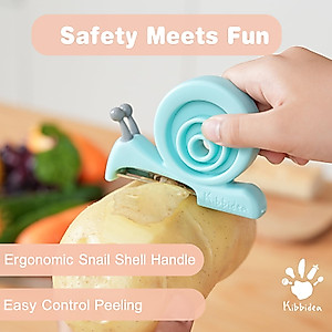 Kibbidea Kids Knife Set, Safe Kids Knife With Peeler, Cute Kids Chef's Knife for Cutting Peeling Veggies Fruits