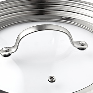 Cook N Home Stainless Steel with Glass Center Universal Lid, Fits 8, 10.25, 11, and 12-Inch