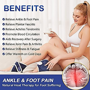 JOBYNA 2 Pack Heated Ankle Wrap for Ankle Pain Relief, 86℉-158℉ & Auto Shut Off, Electric Ankle Warmers for Achilles Tendonitis Relief, Plantar Fasciitis Relief, Sprained Ankles and Heels