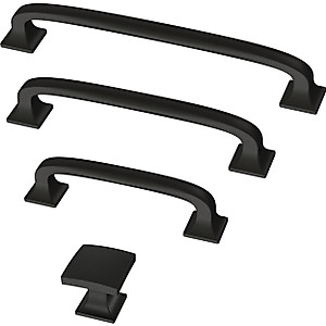 Franklin Brass Lombard (1-Pack) Cabinet Handles 3" Hole to Hole Matte Black Kitchen Cabinet Pulls Drawer Handles Cabinet Hardware Dresser Drawer Pulls P29521K-FB-C